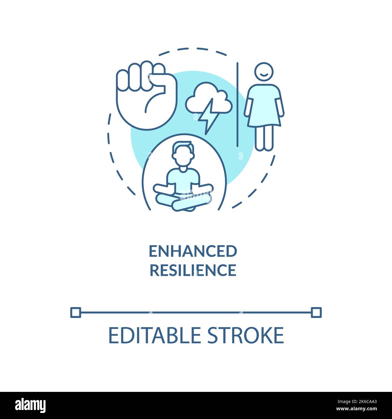 Enhanced resilience turquoise concept icon Stock Vector Image & Art - Alamy