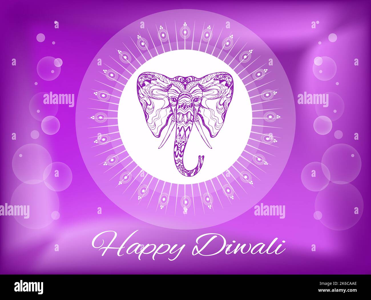 Happy Diwali, Deepawali Hindu festival of Light greeting, tattoo style ...