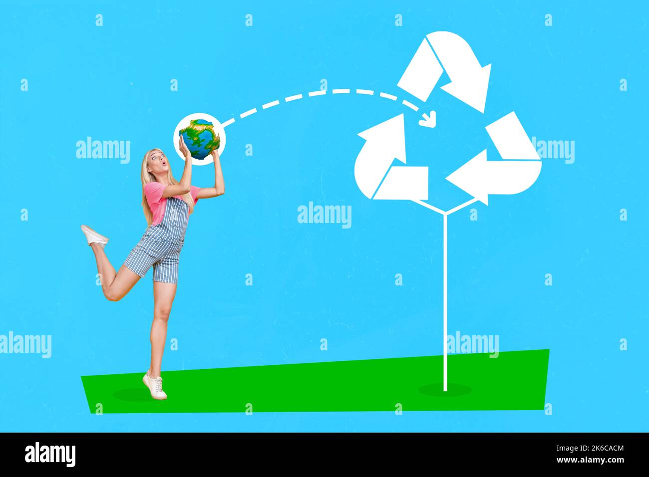 Creative photo 3d collage poster postcard artwork of concentrated lady ...