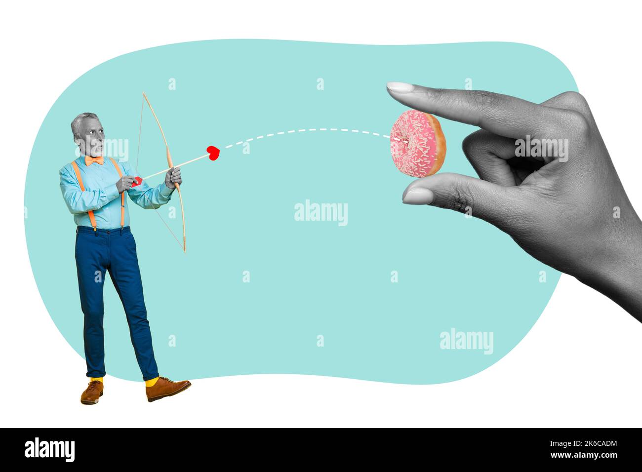 Creative photo 3d collage poster postcard artwork of funny funky old ...