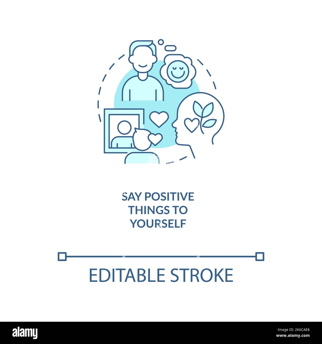 Say positive things to yourself turquoise concept icon Stock Vector Image & Art - Alamy