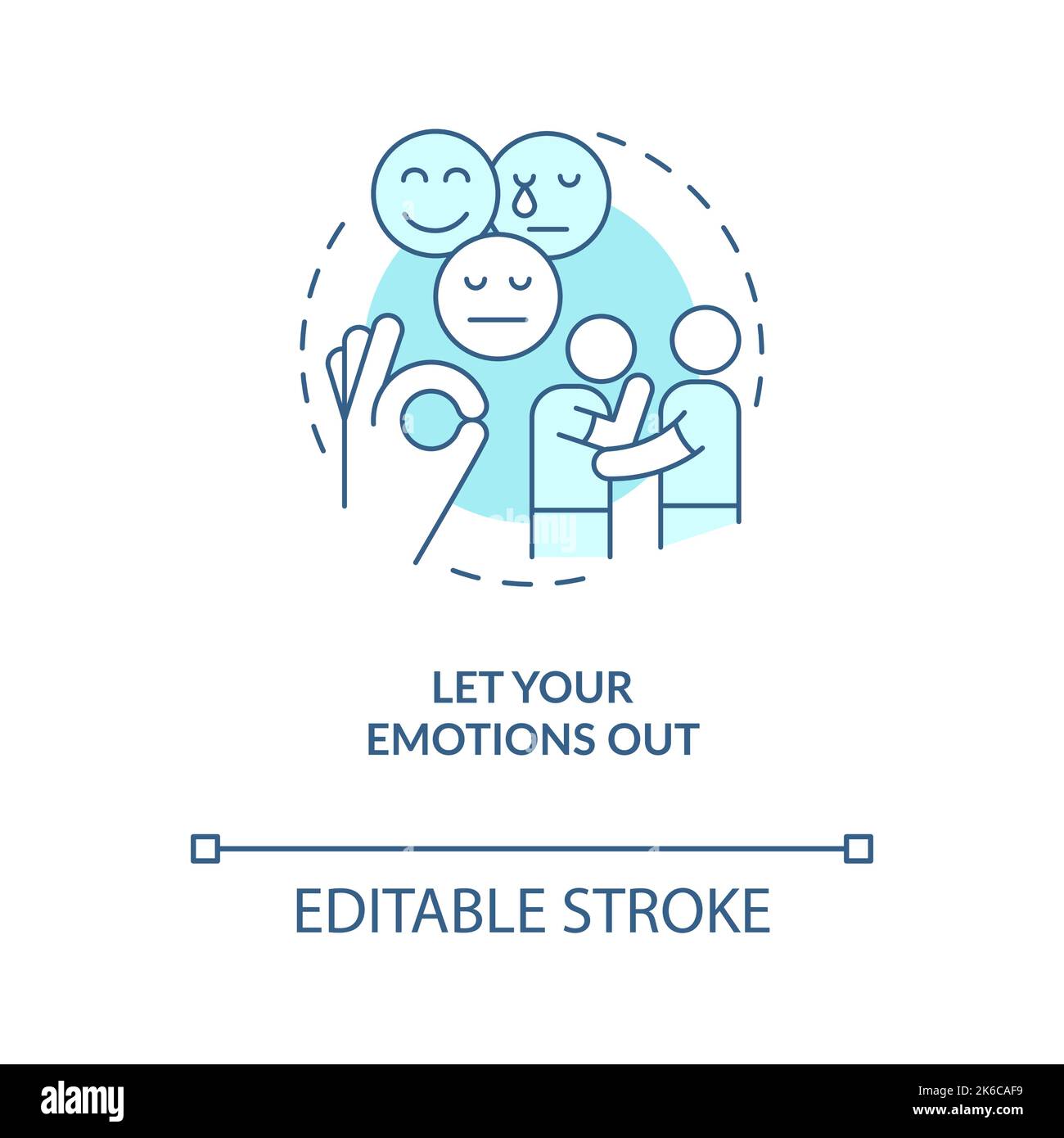 Let your emotions out turquoise concept icon Stock Vector Image & Art ...
