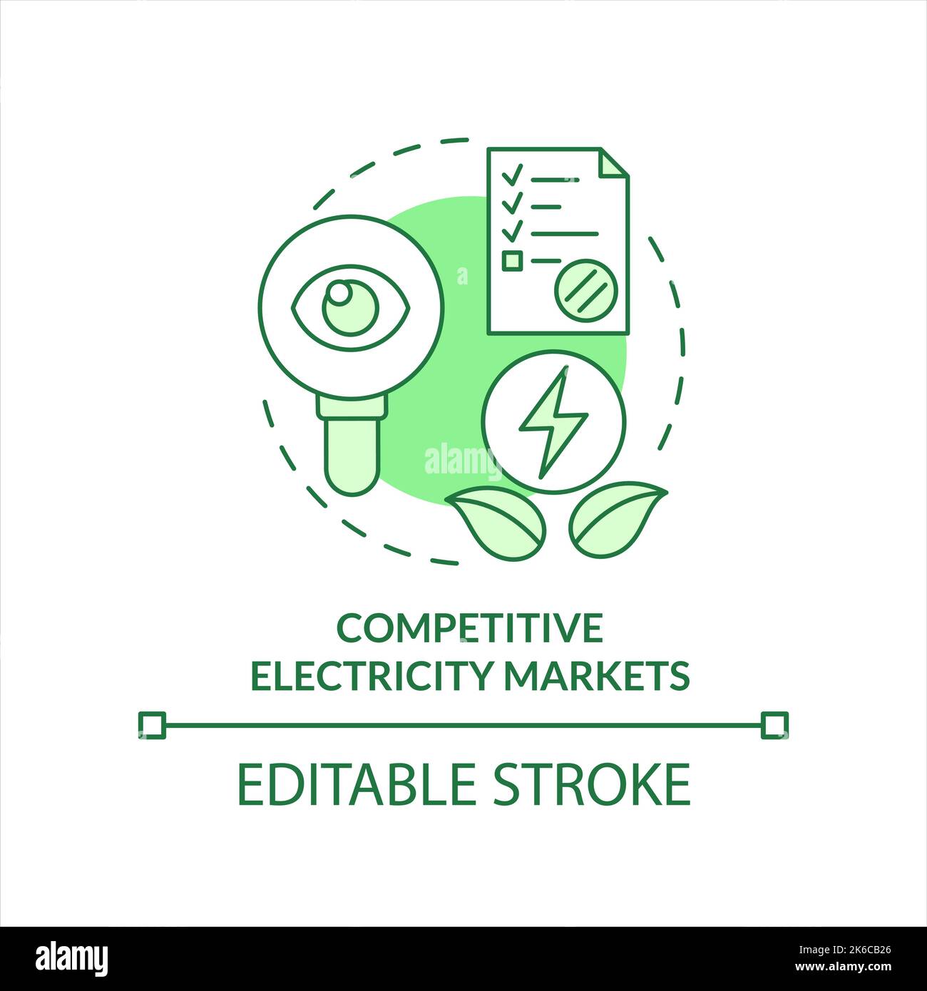 Competitive electricity markets green concept icon Stock Vector Image ...