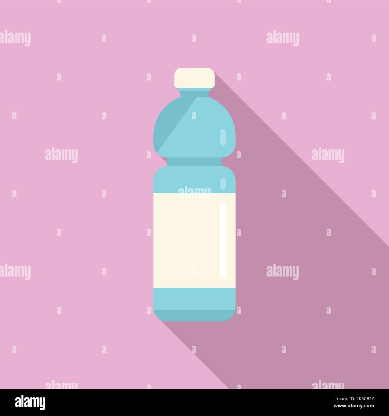 Mineral water bottle icon flat vector. Recycle plastic. Ocean container ...