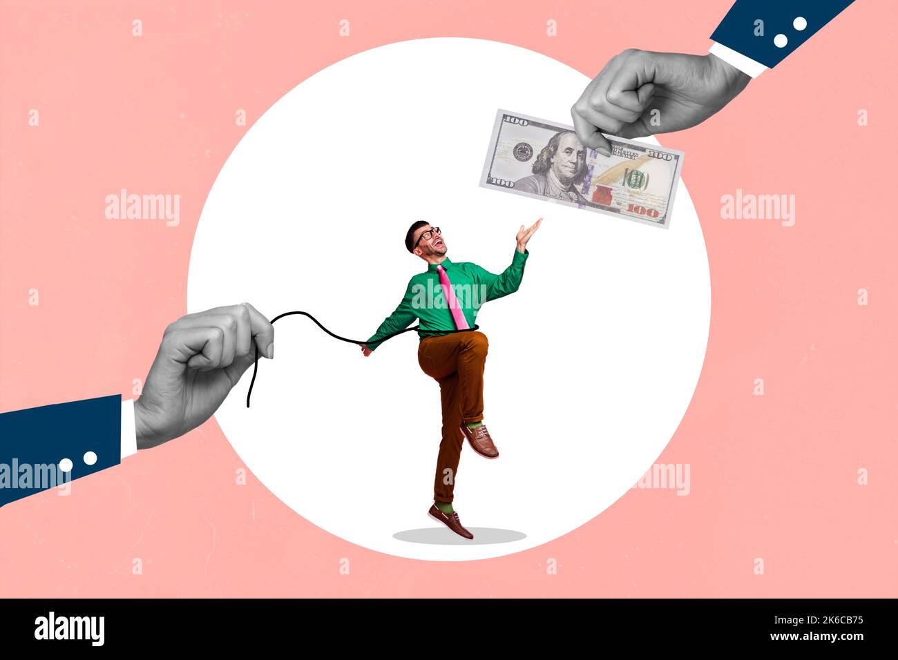 Collage photo of young funny excited positive man wear glasses ...