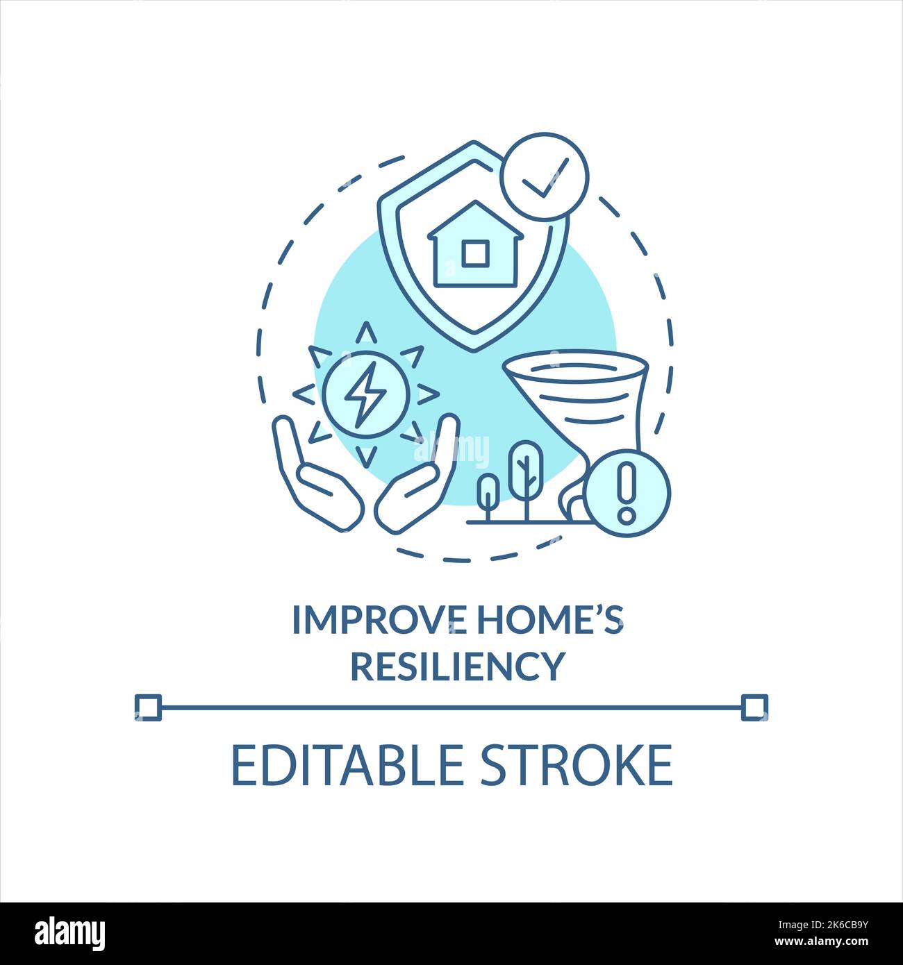 Improve home resiliency during power outages turquoise concept icon ...