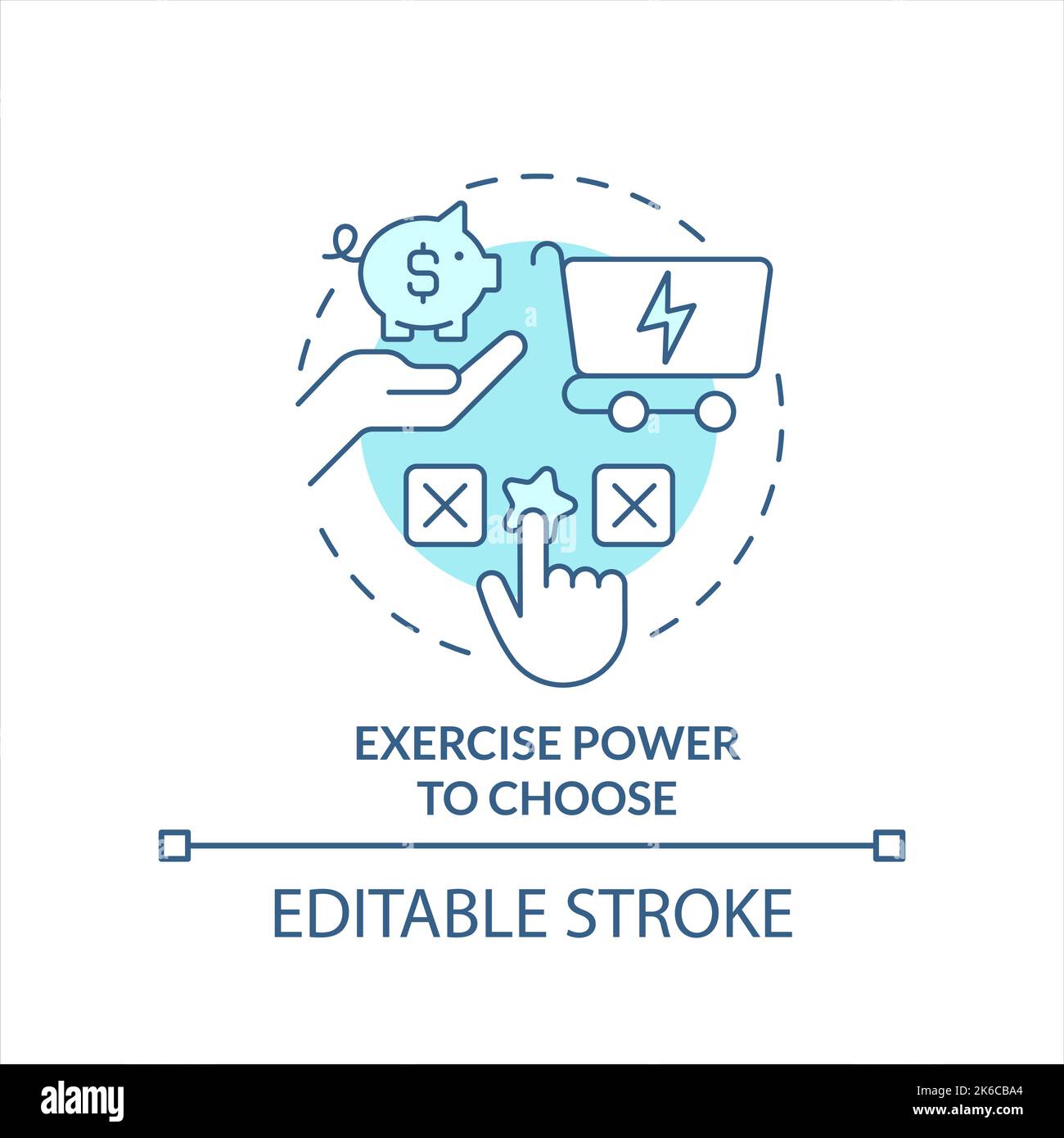 Exercise power to choose turquoise concept icon Stock Vector Image ...