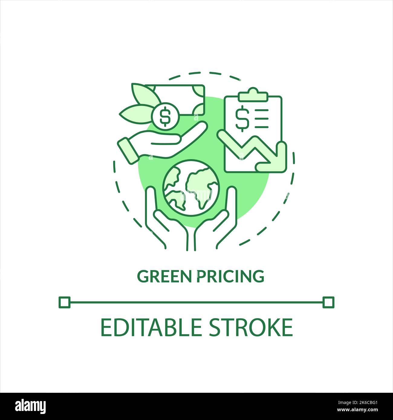 Green pricing strategy concept icon Stock Vector Image & Art - Alamy