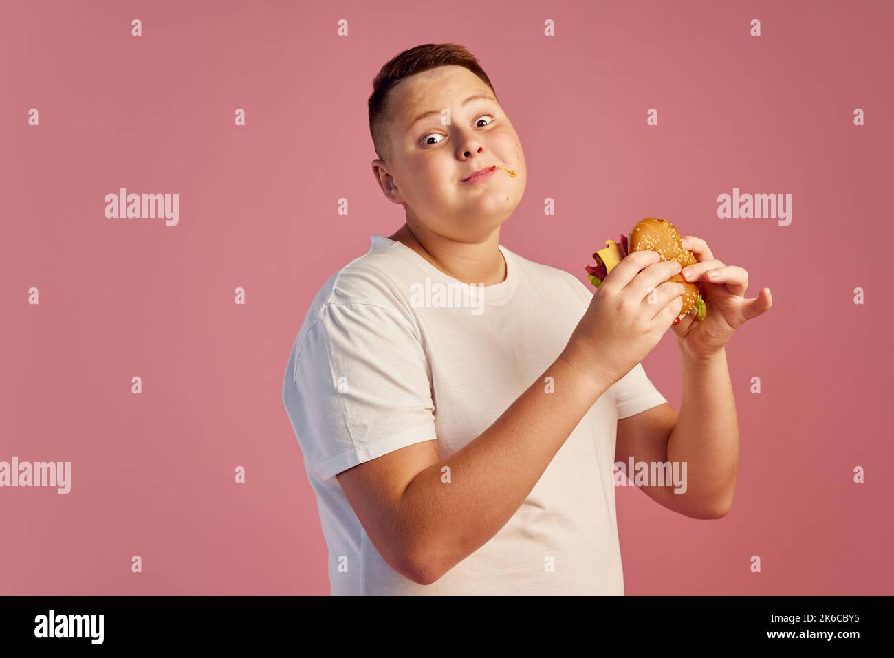 Overweight boy hi-res stock photography and images - Alamy