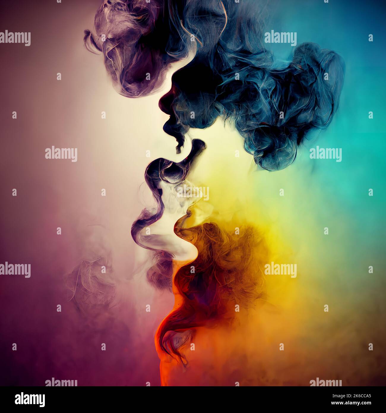 An illustration of bright colorful smoke in the air Stock Photo - Alamy