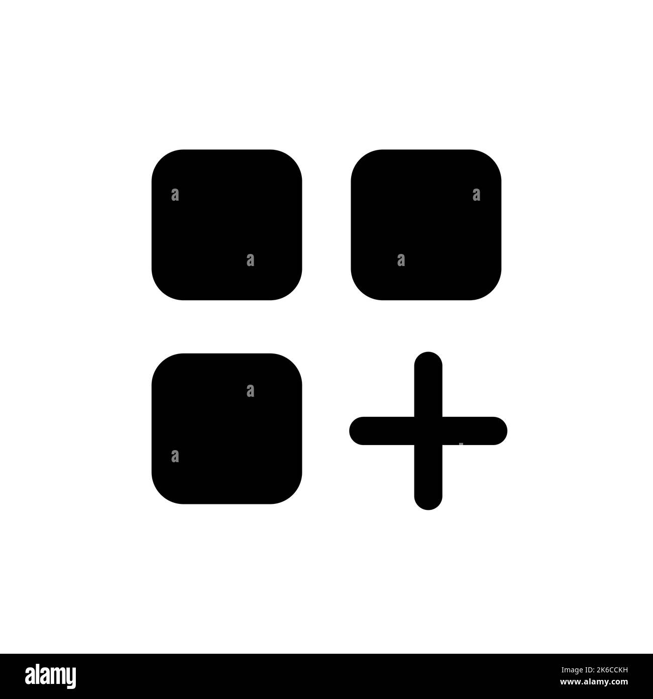 Menu with add option black glyph ui icon Stock Vector Image & Art - Alamy