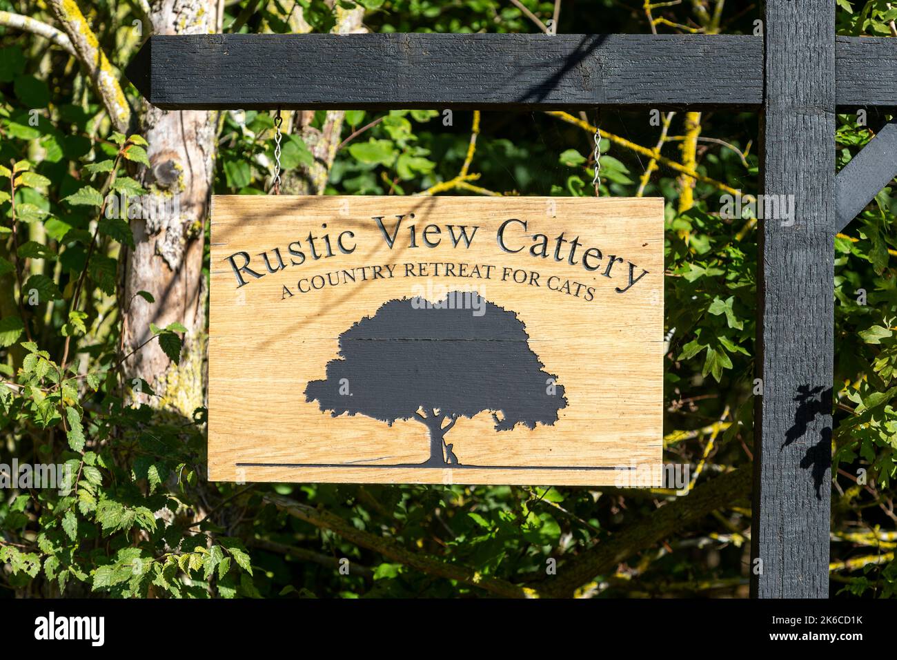 Sign for Rustic View cattery, a country retreat for cats, Suffolk ...