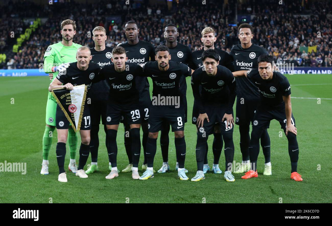 Tottenham Hotspur Team before kick off Back Row;- Kevin Trapp of ...