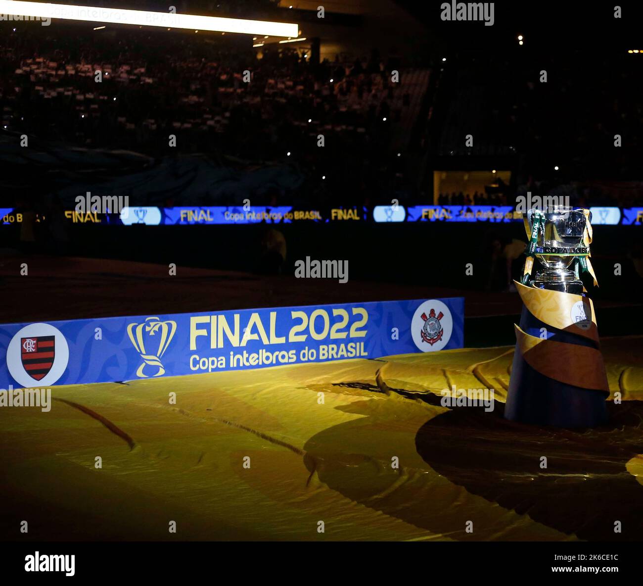 Sao Paulo, Brazil. 12th Oct, 2022. Trophy during a game between ...