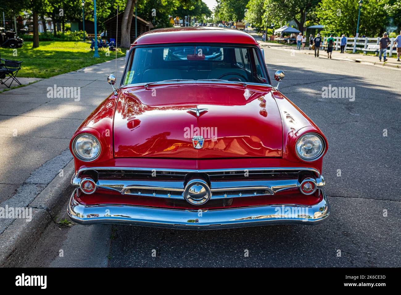 Falcon Heights, MN - June 19, 2022: High perspective front view of a ...