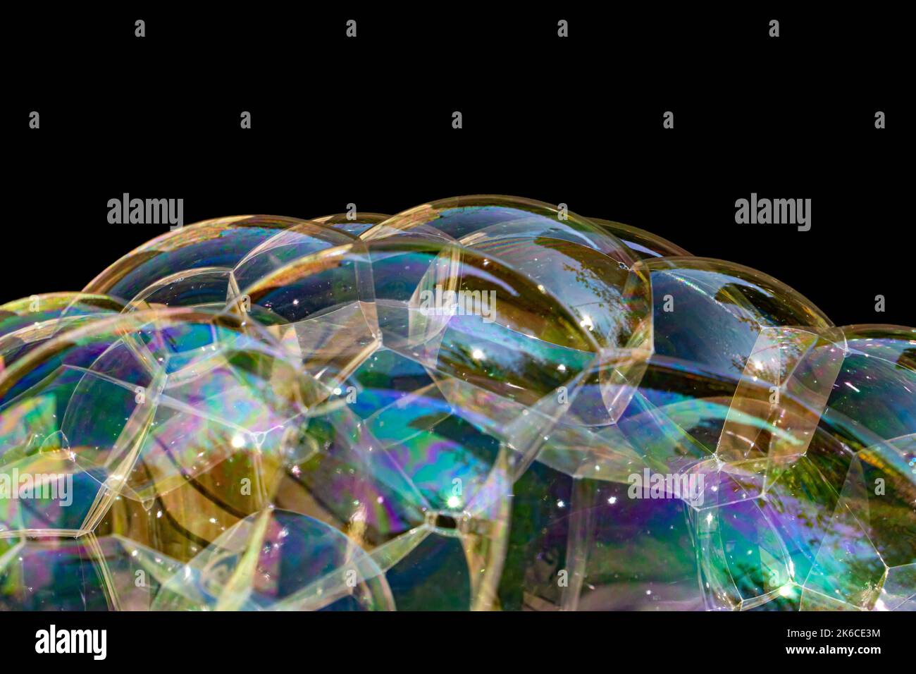 Colorful soap bubbles connected to each other Stock Photo - Alamy