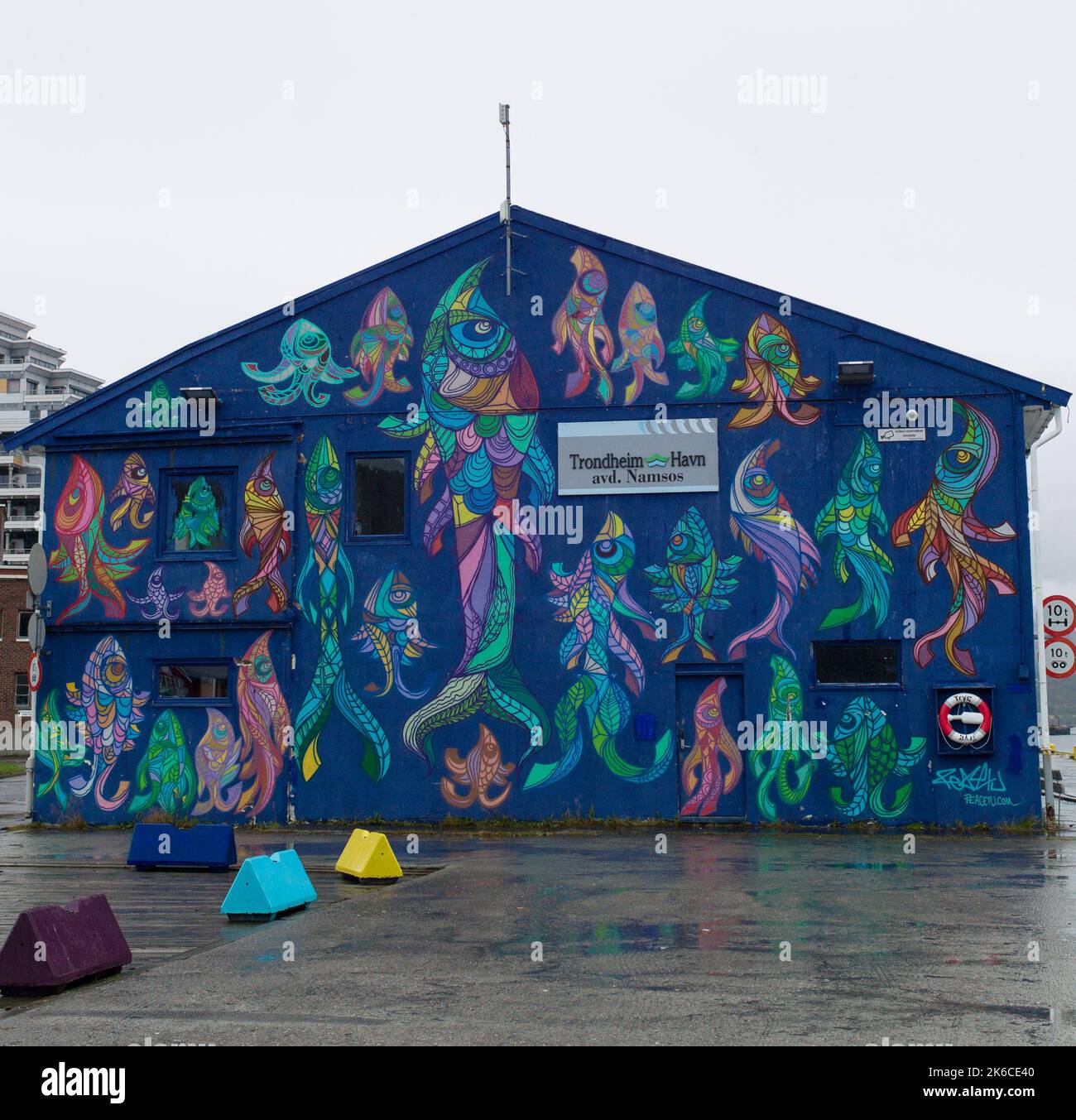 Graffiti on building at Namsos, Norway Stock Photo - Alamy
