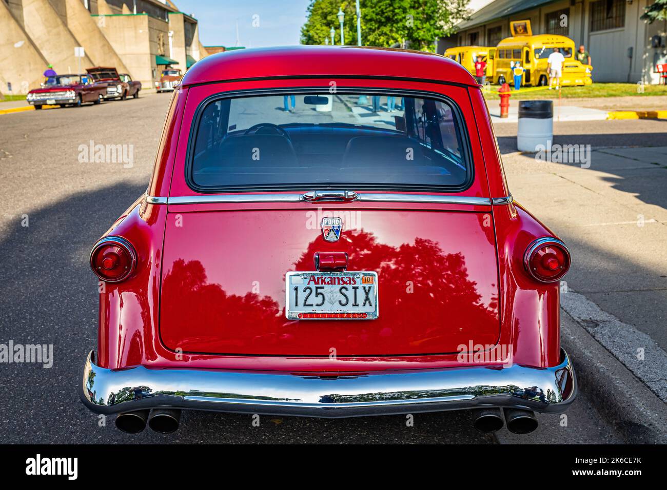 Falcon Heights, MN - June 19, 2022: High perspective rear view of a ...