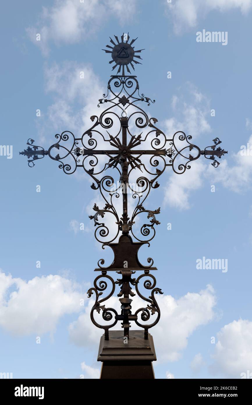 Tomb cross from a steel, wrought and cut, 18th century Stock Photo - Alamy