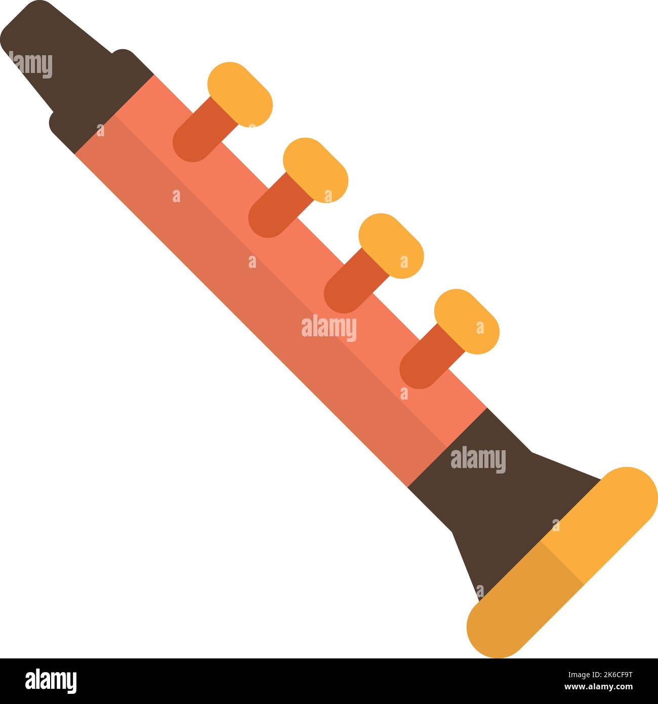 flute illustration in minimal style isolated on background Stock Vector ...