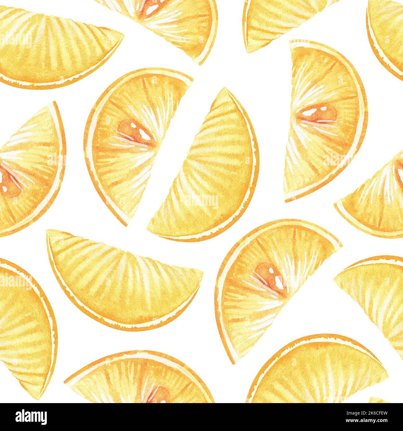 Lemon slices seamless pattern. Watercolor vintage illustration ...
