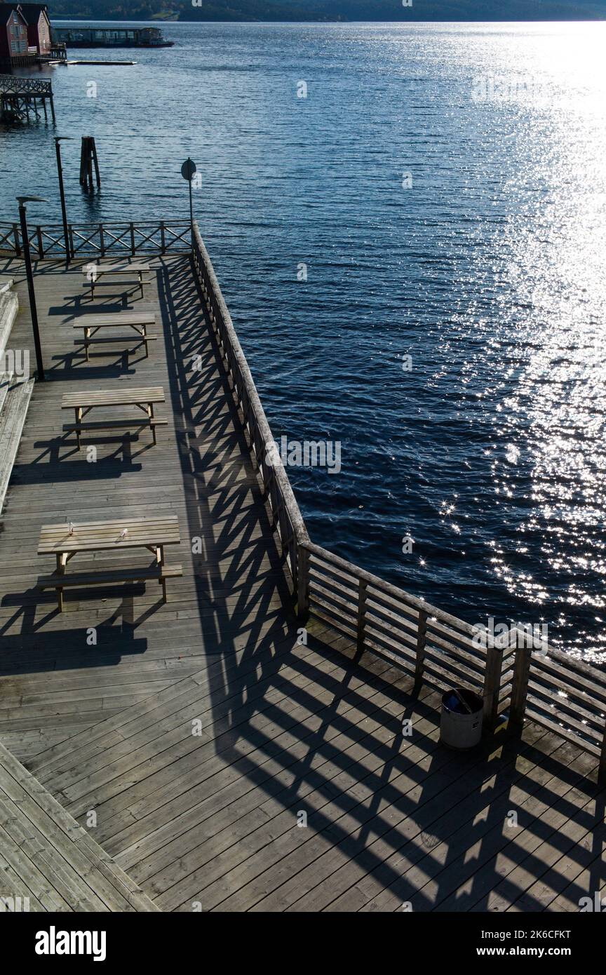 Outdoor eating area at Namsos Stock Photo - Alamy