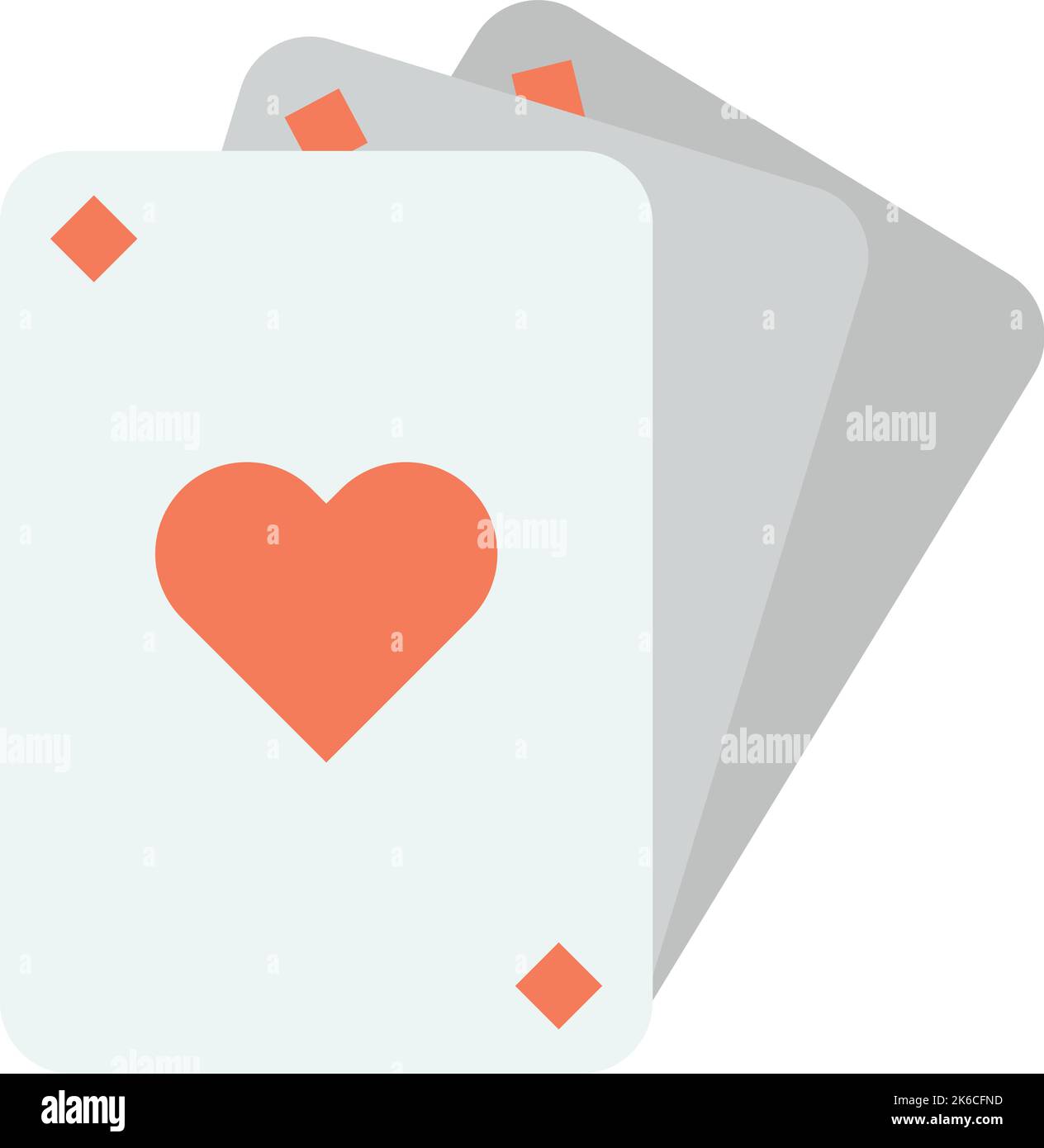 heart shaped playing cards illustration in minimal style isolated on ...