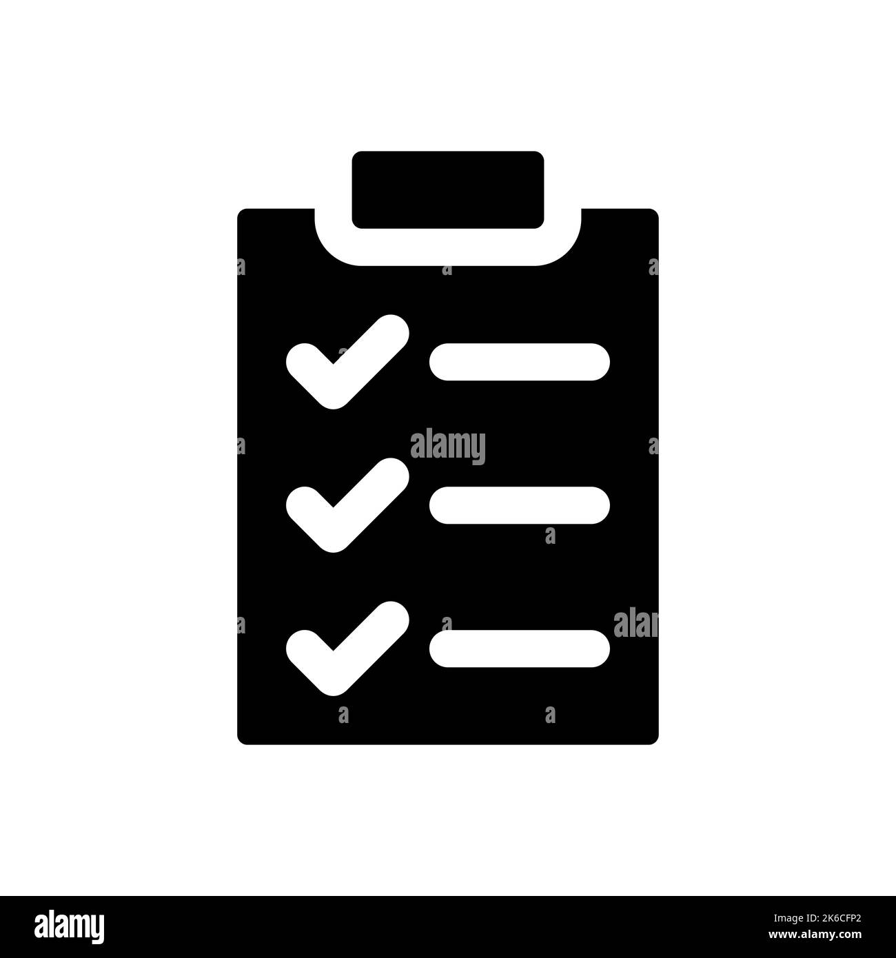 Checklist black glyph ui icon Stock Vector Image & Art - Alamy