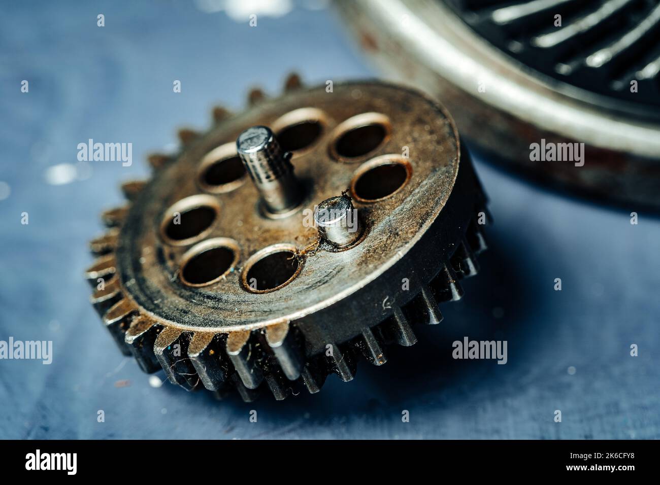 Gears from an old industrial machine Stock Photo - Alamy