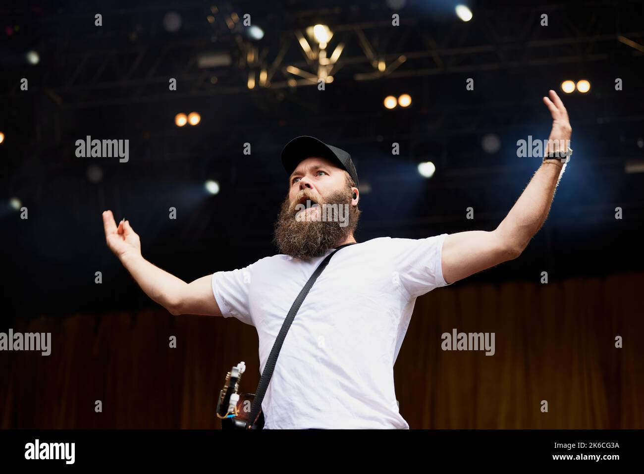 johan blacksmith playing show at nibe festival in denmark Stock Photo ...