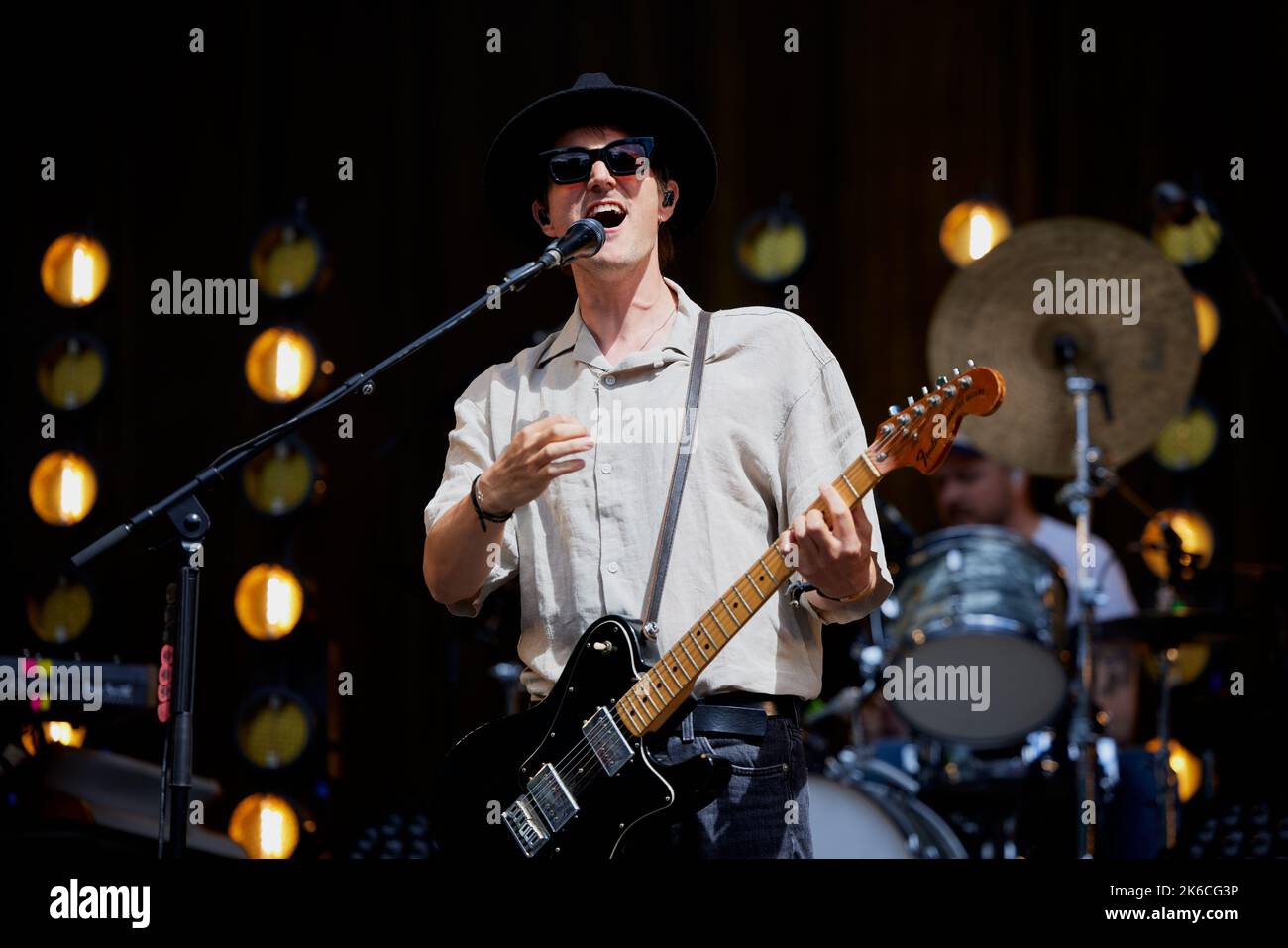 johan blacksmith playing show at nibe festival in denmark Stock Photo ...