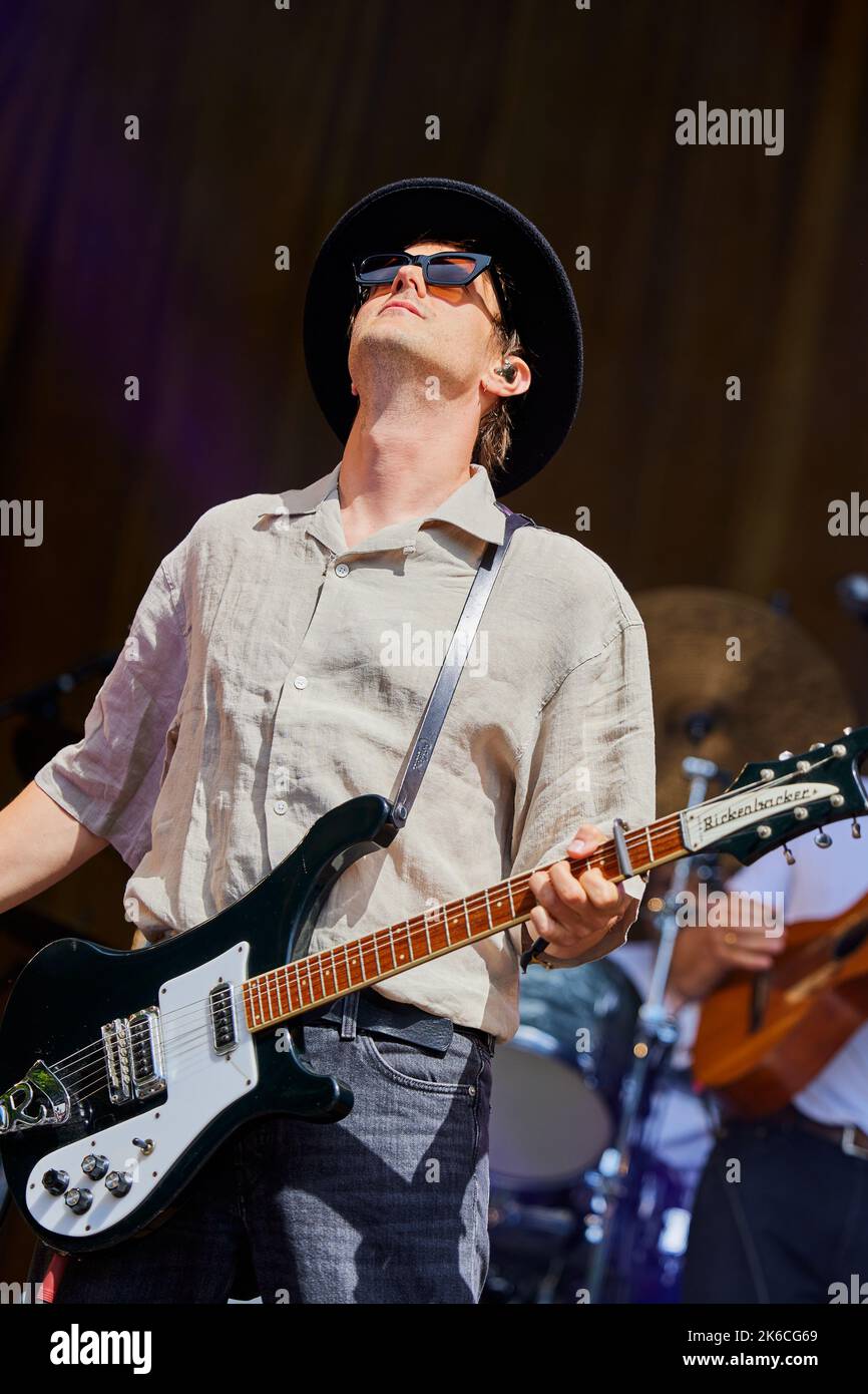 johan blacksmith playing show at nibe festival in denmark Stock Photo ...