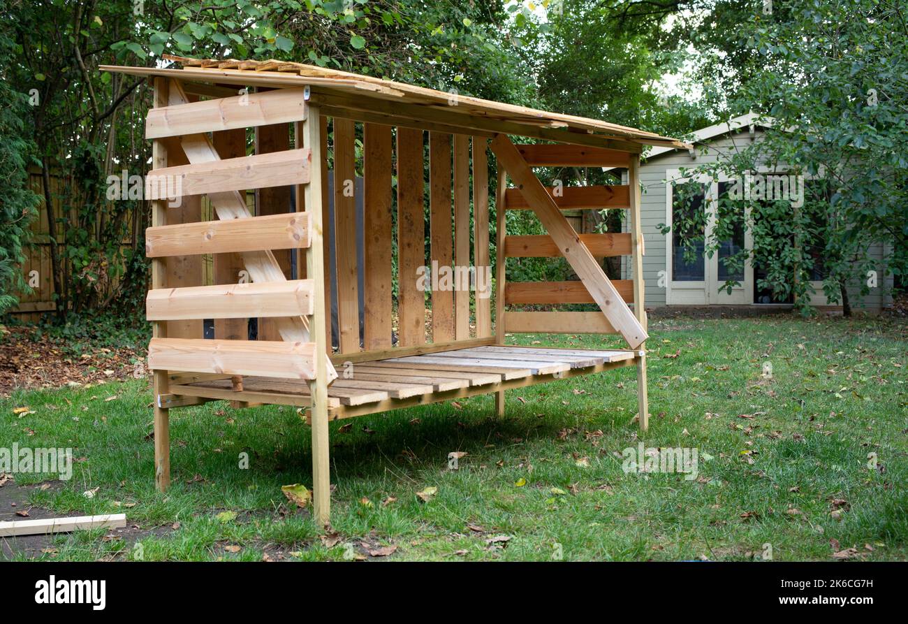 DIY disaster using recycled wood from pallets and old bed to make a log ...