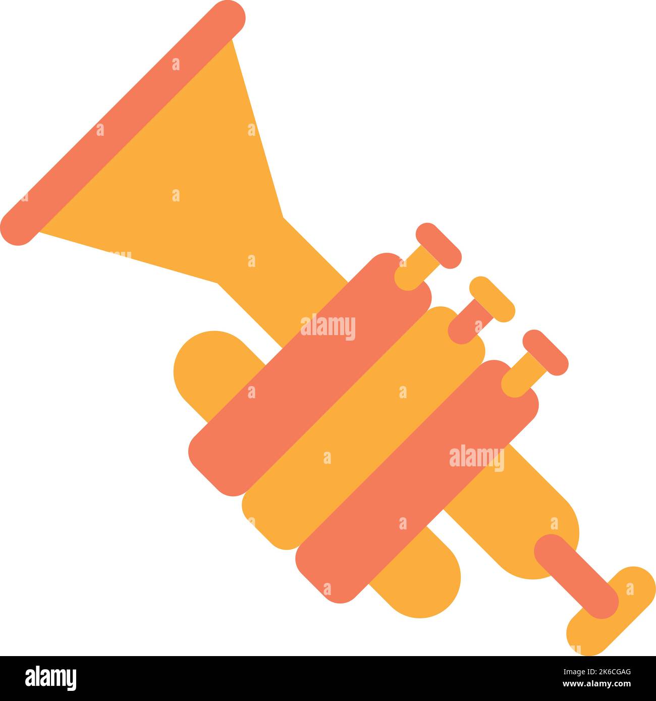 trumpet illustration in minimal style isolated on background Stock ...