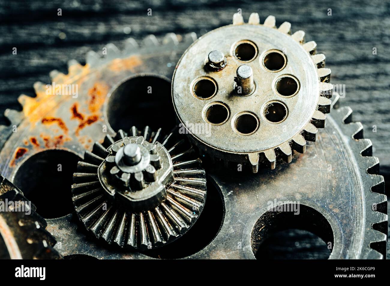 Gears from an old industrial machine Stock Photo - Alamy