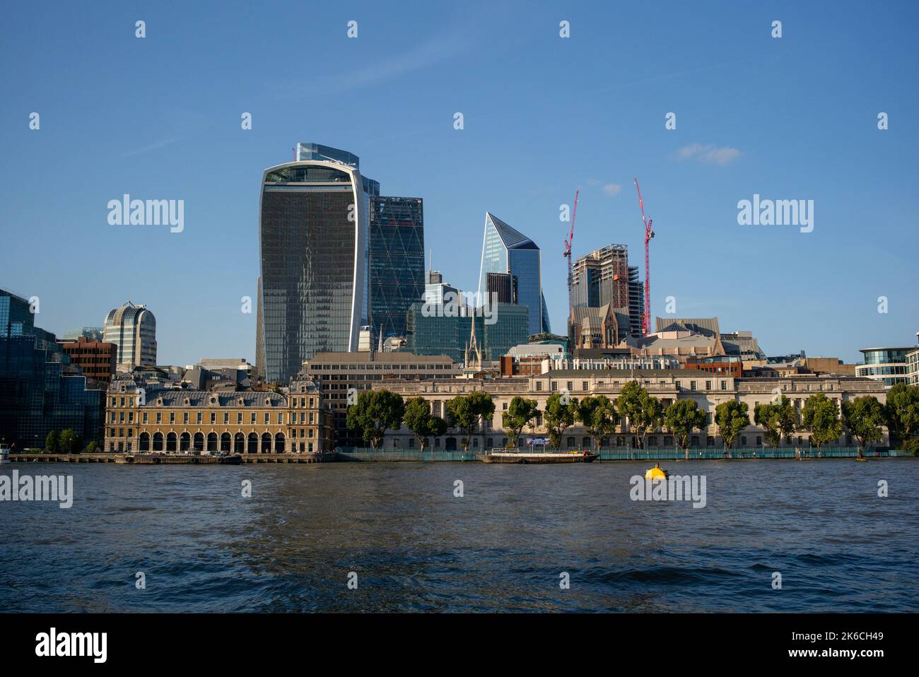 A cityscape in daylight of the Square Mile London financial district ...