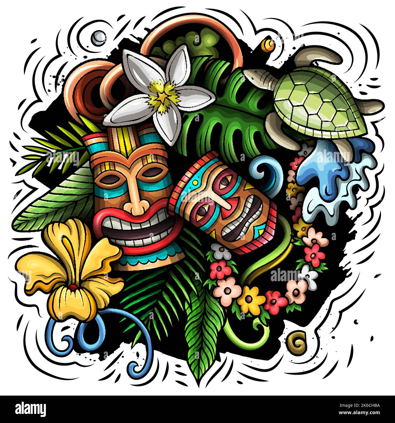 Hawaii cartoon vector doodle design Stock Vector Image & Art - Alamy