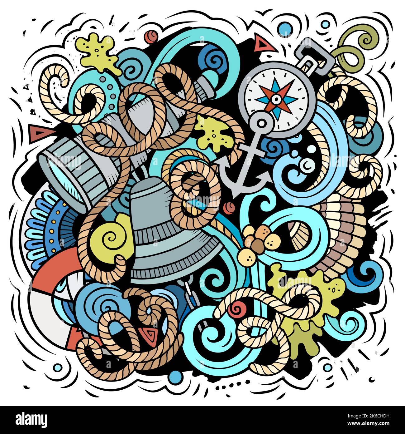 Nautical cartoon vector illustration Stock Vector Image & Art - Alamy