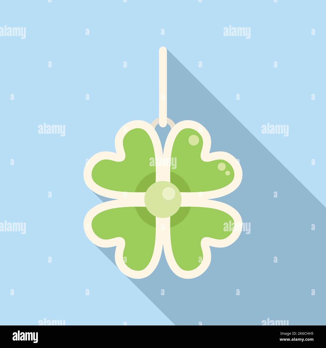 Clover amulet icon flat vector. Japan charm. Money china Stock Vector ...