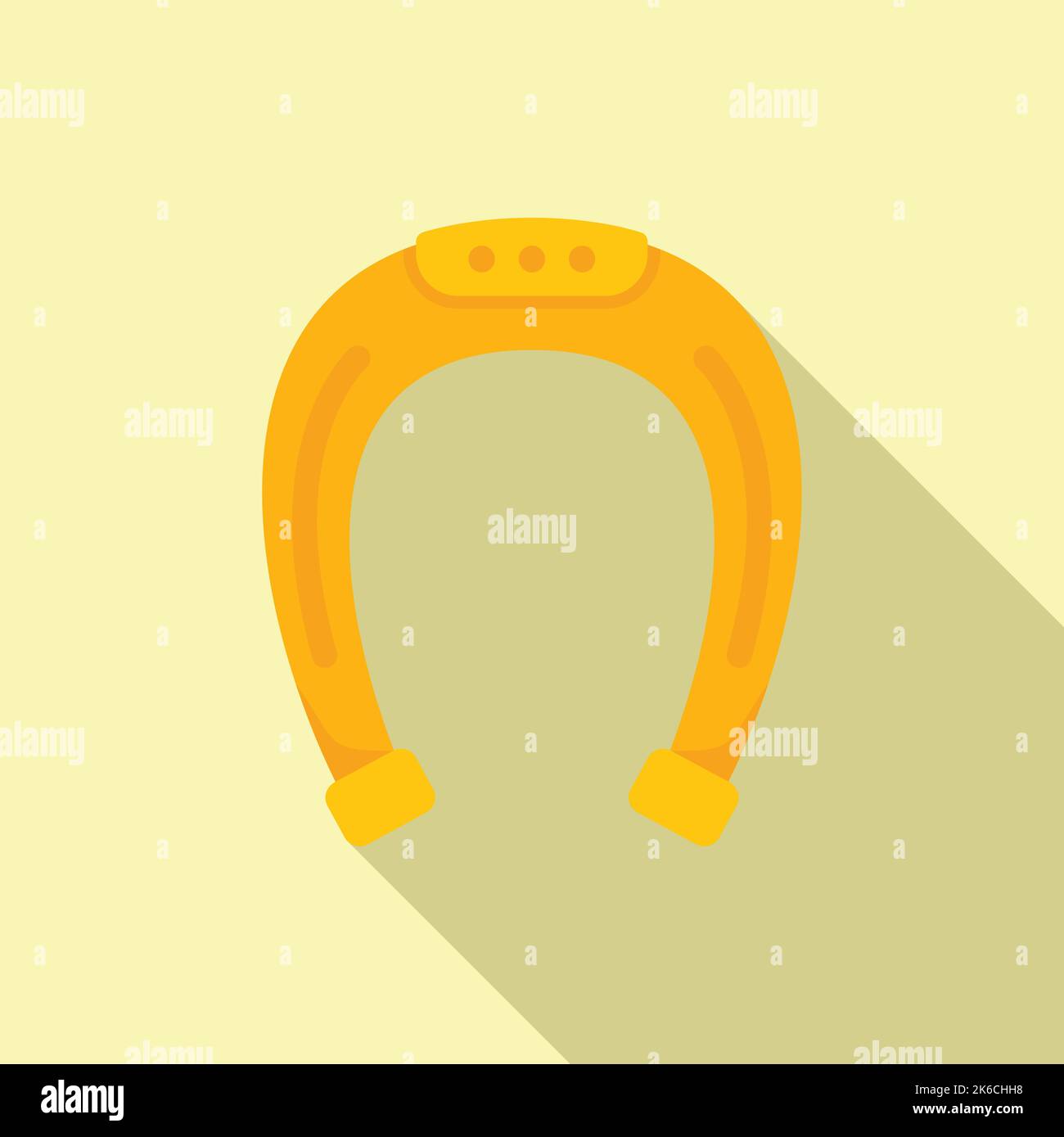 Gold horseshoe icon flat vector. Chinese fortune. Asia money Stock ...