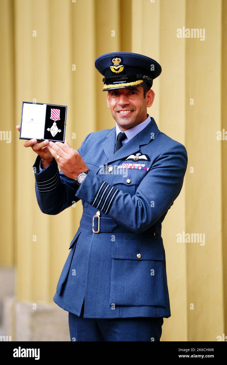 Group Captain Kevin Latchman of the Royal Air Force after being ...