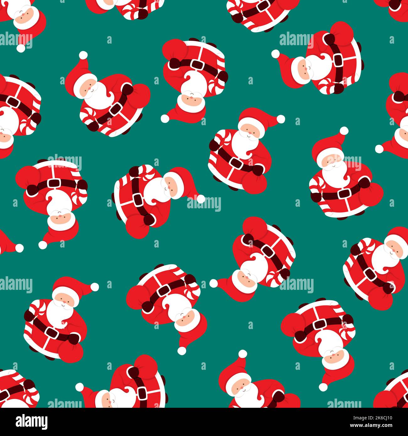 Seamless Christmas pattern with Santa Claus, sugar cane and presents ...