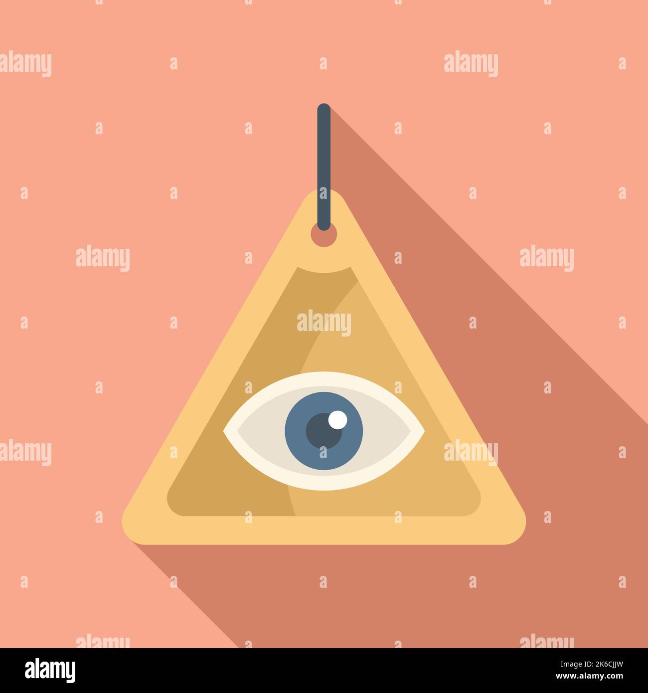 Lucky charm pyramid icon flat vector. Japan year. Asia amulet Stock ...