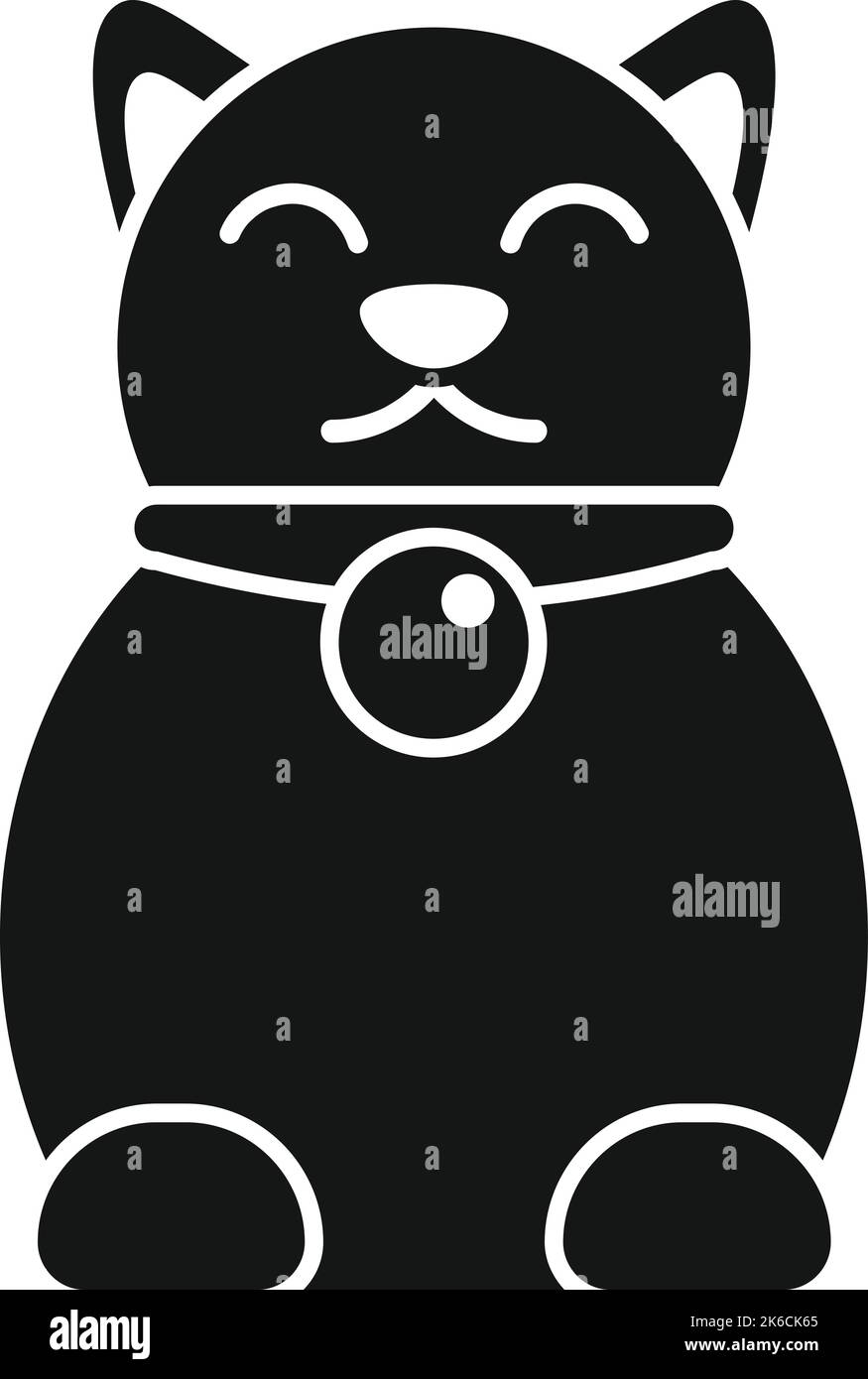 Lucky charm cat icon simple vector. Japan year. Fortune luck Stock ...
