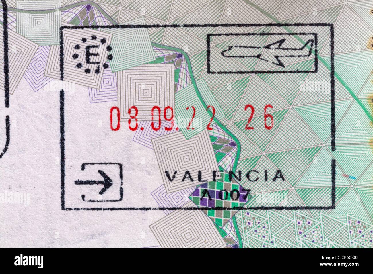 Valencia passport stamp in British passport post Brexit 08.09.22 ...