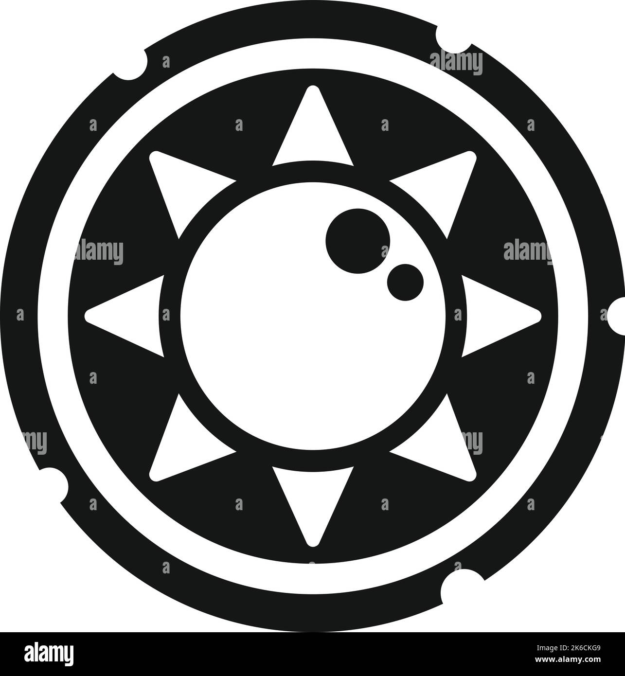 Sun amulet icon simple vector. Chinese fortune. Pine crane Stock Vector ...