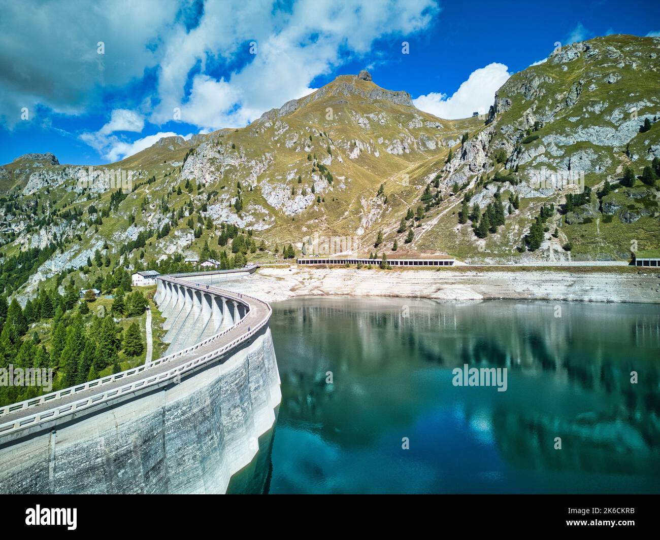 The Fedaia Pass at the northern base of Marmolada in the Dolomite ...