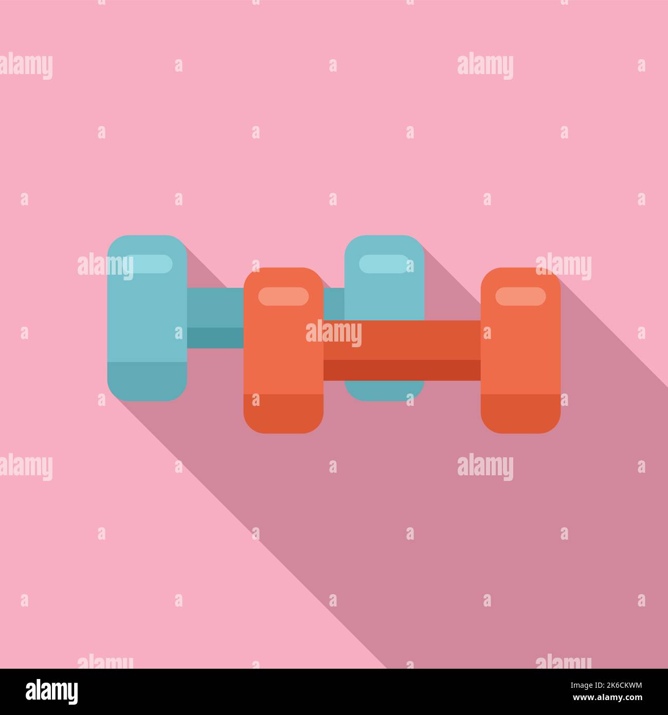 Rubber dumbbell icon flat vector. Active fitness. Workout fit Stock ...