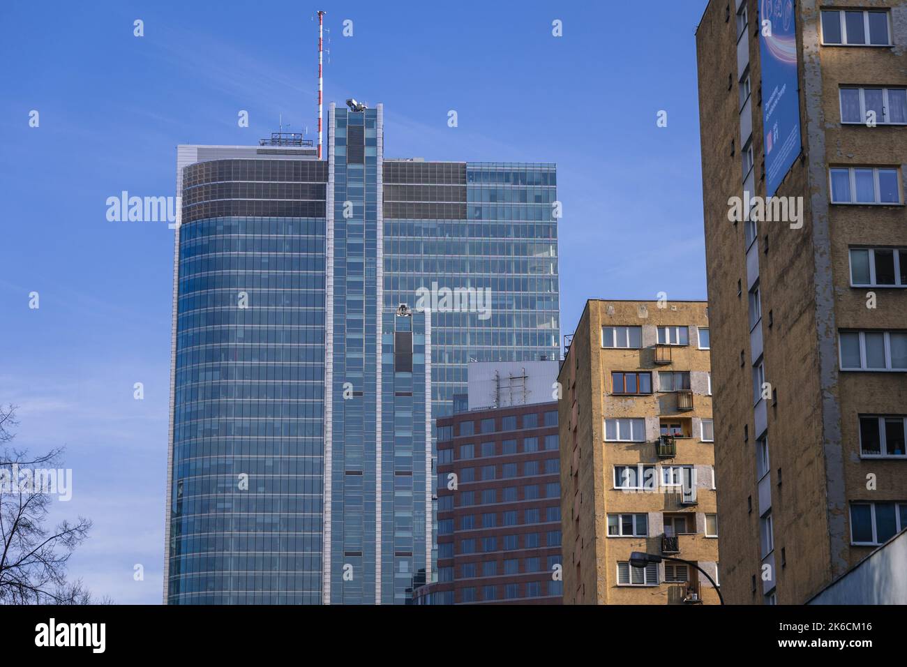 Rondo 1 and Ilmet Tower office buildings in Warsaw, capital of Poland ...