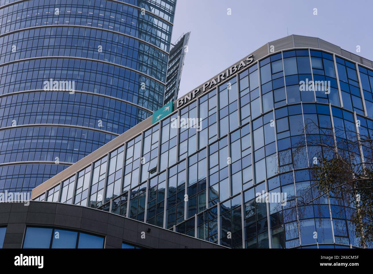 BNP Paribas bank office building on 31 Wronia Street in Warsaw, capital ...